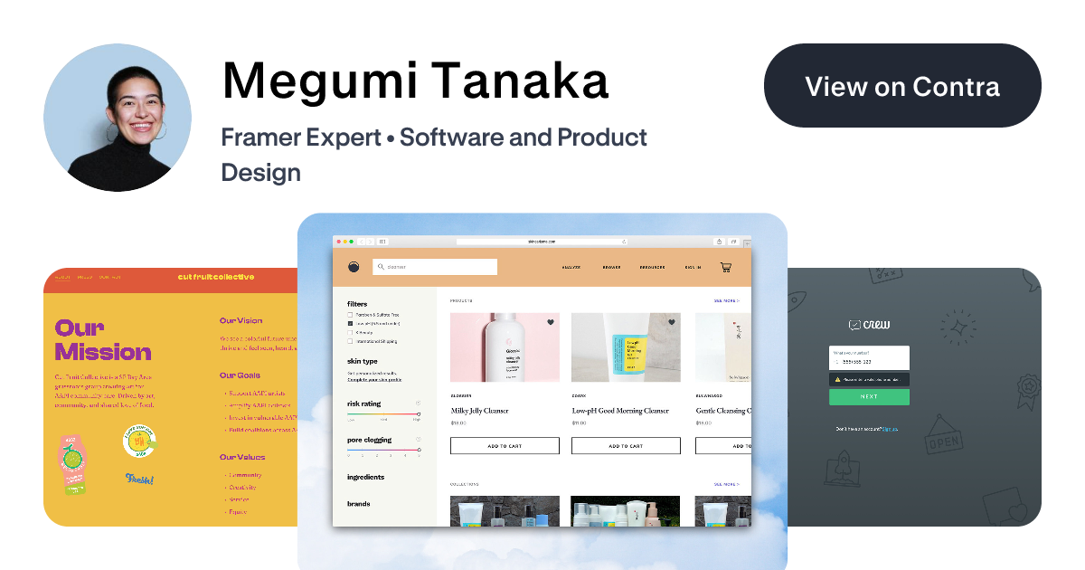 Megumi Tanaka on Contra | Product/UX Designer, Developer
