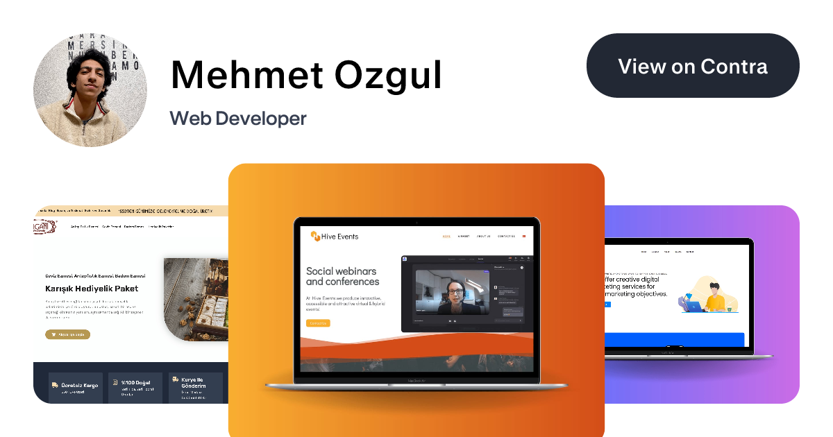 Mehmet Ozgul on Contra | Web Developer
