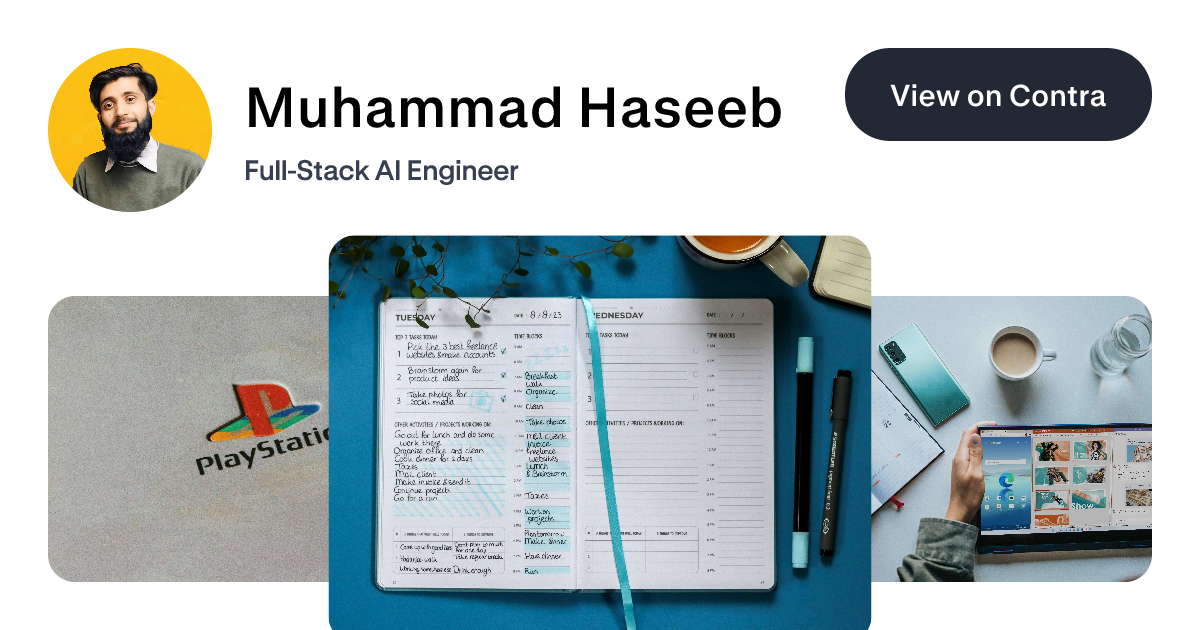 Muhammad Haseeb on Contra | Full-Stack AI Engineer