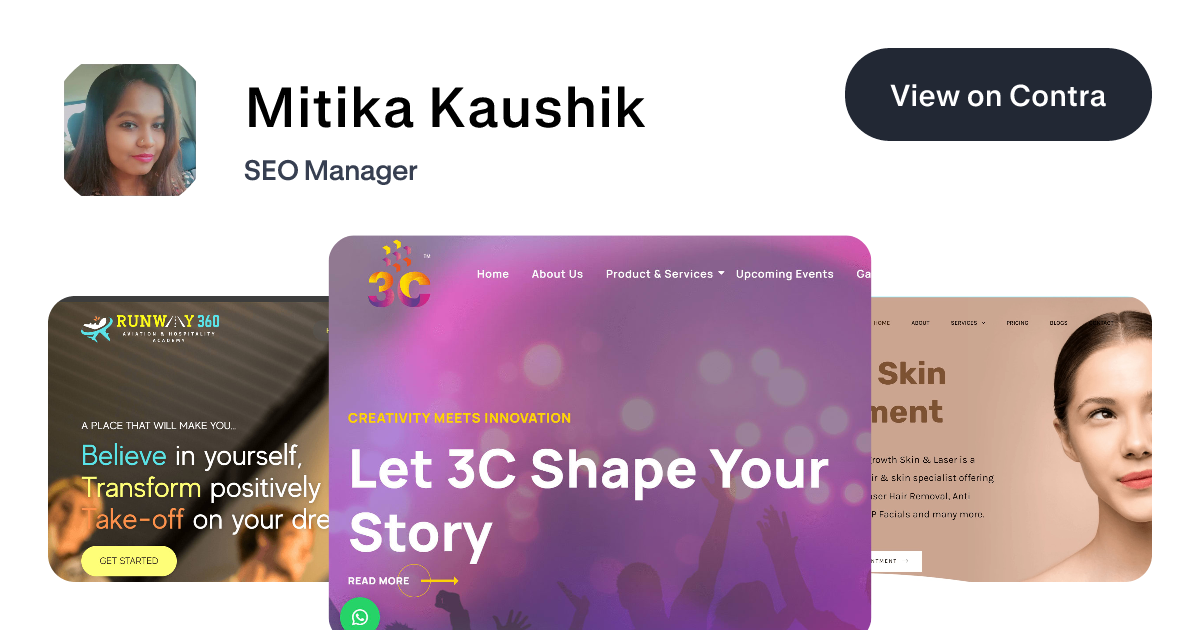 Mitika Kaushik on Contra | SEO & Content Specialist