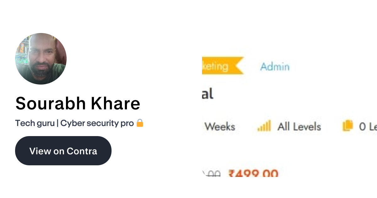 Sourabh Khare on Contra | Tech guru | Cyber security pro 🔒