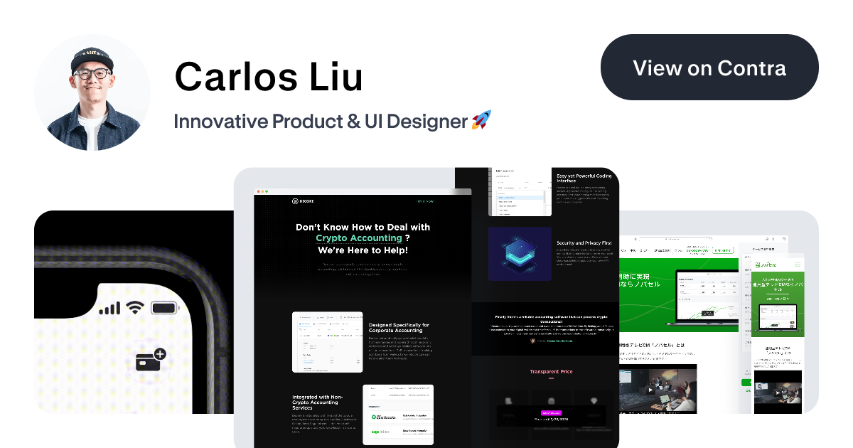 Carlos Liu on Contra | Innovative Product & UI Designer 🚀