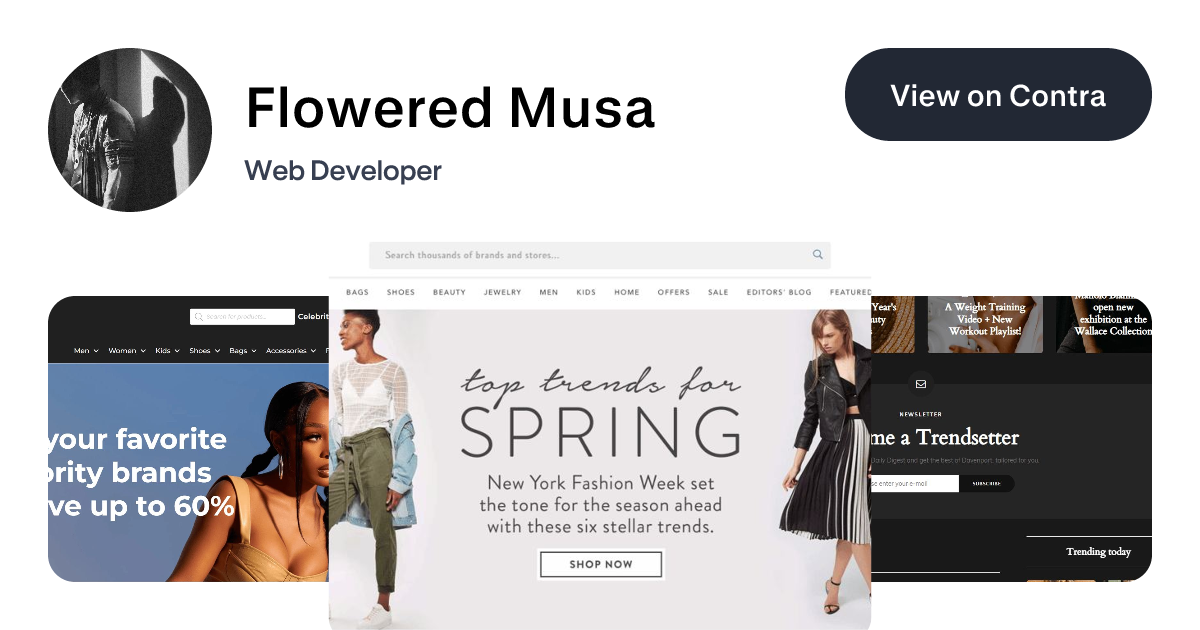 Flowered Musa on Contra | Web Developer