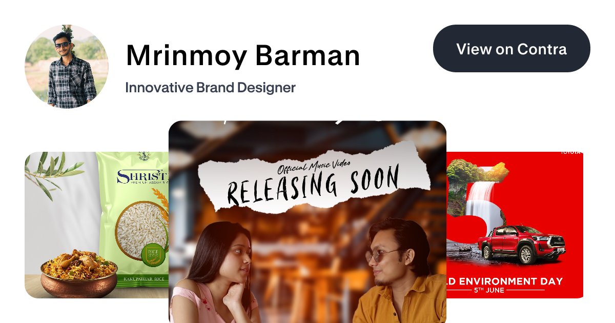 Mrinmoy Barman on Contra | Innovative Brand Designer