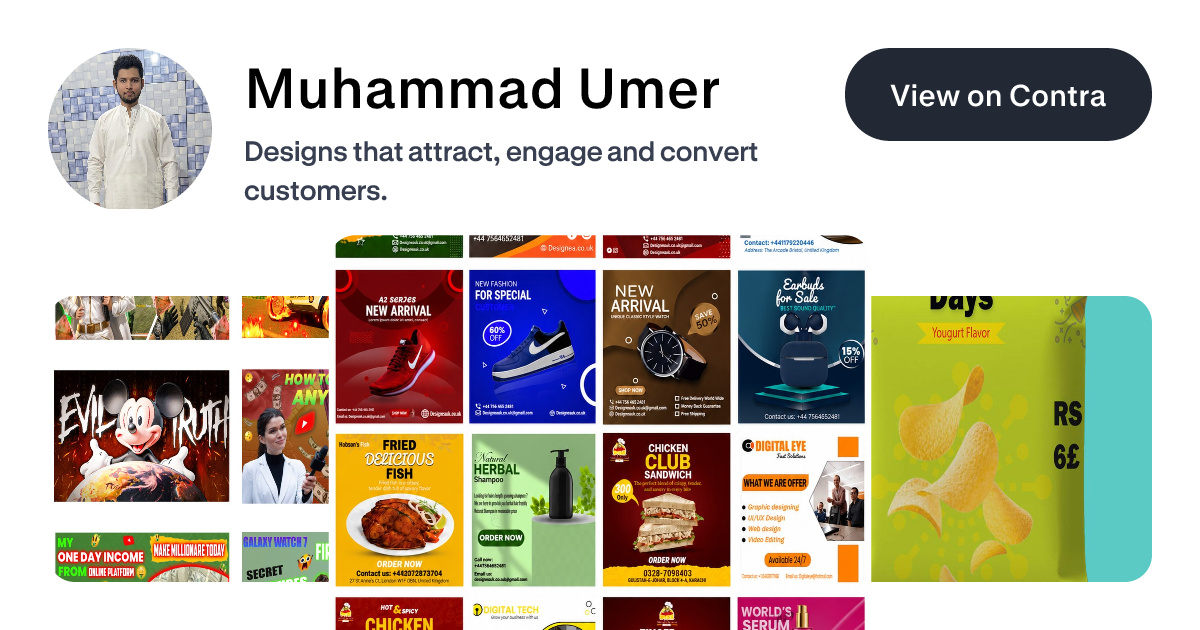Muhammad Umer - Graphic Designer | Contra