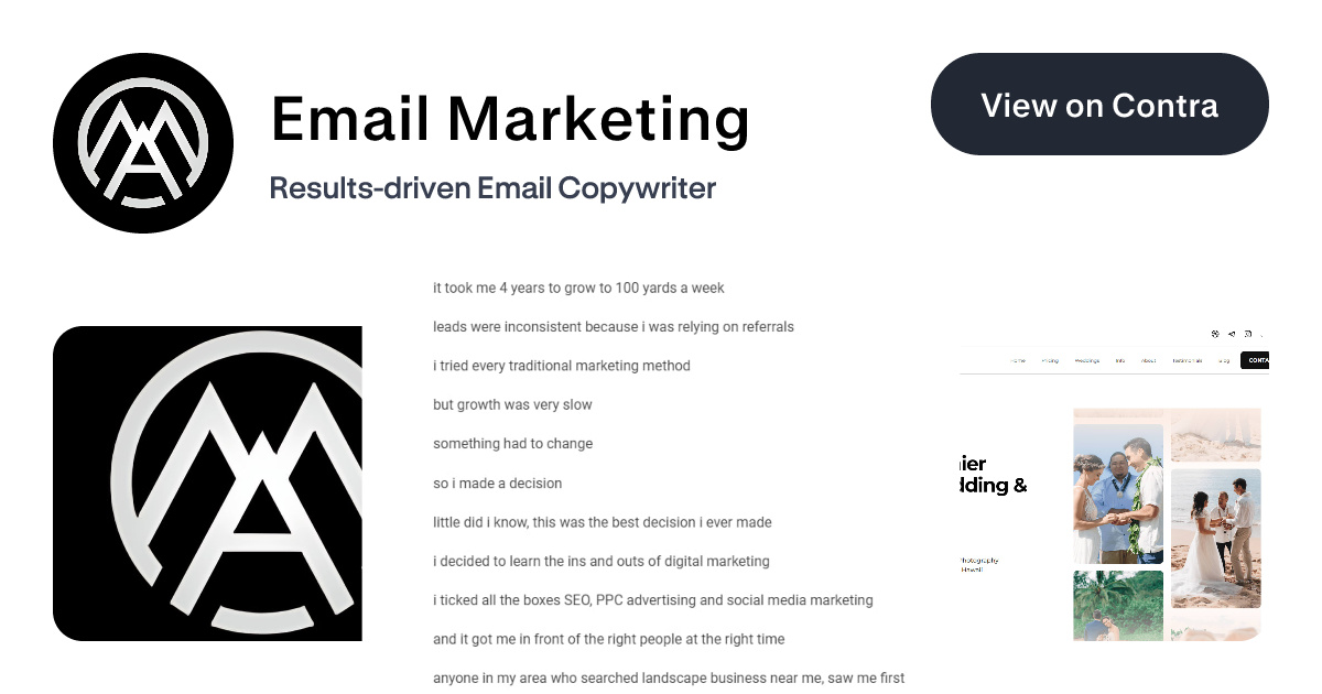 Email Marketing on Contra | Results-driven Email Copywriter