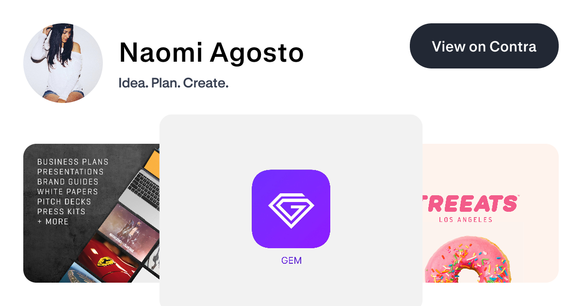 Naomi Agosto on Contra | Idea. Plan. Create.