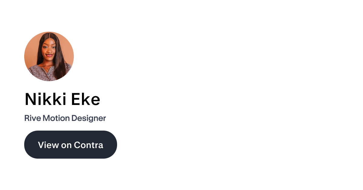 Nikki Eke on Contra | Motion Designer
