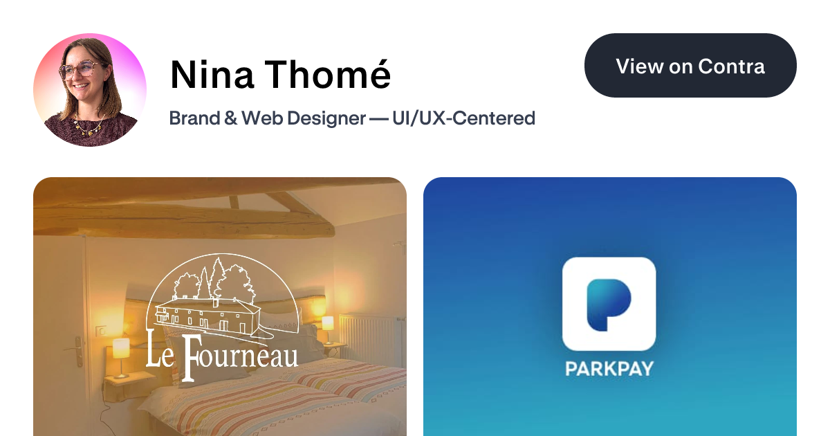 Nina Thomé on Contra | UI/UX designer human centered