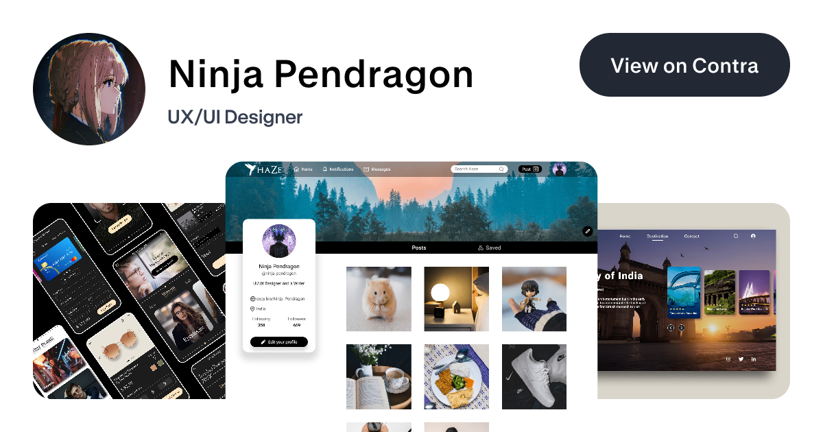 Ninja Pendragon on Contra | UX/UI Designer