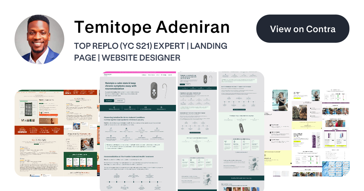 Temitope Adeniran - Web Designer | Contra