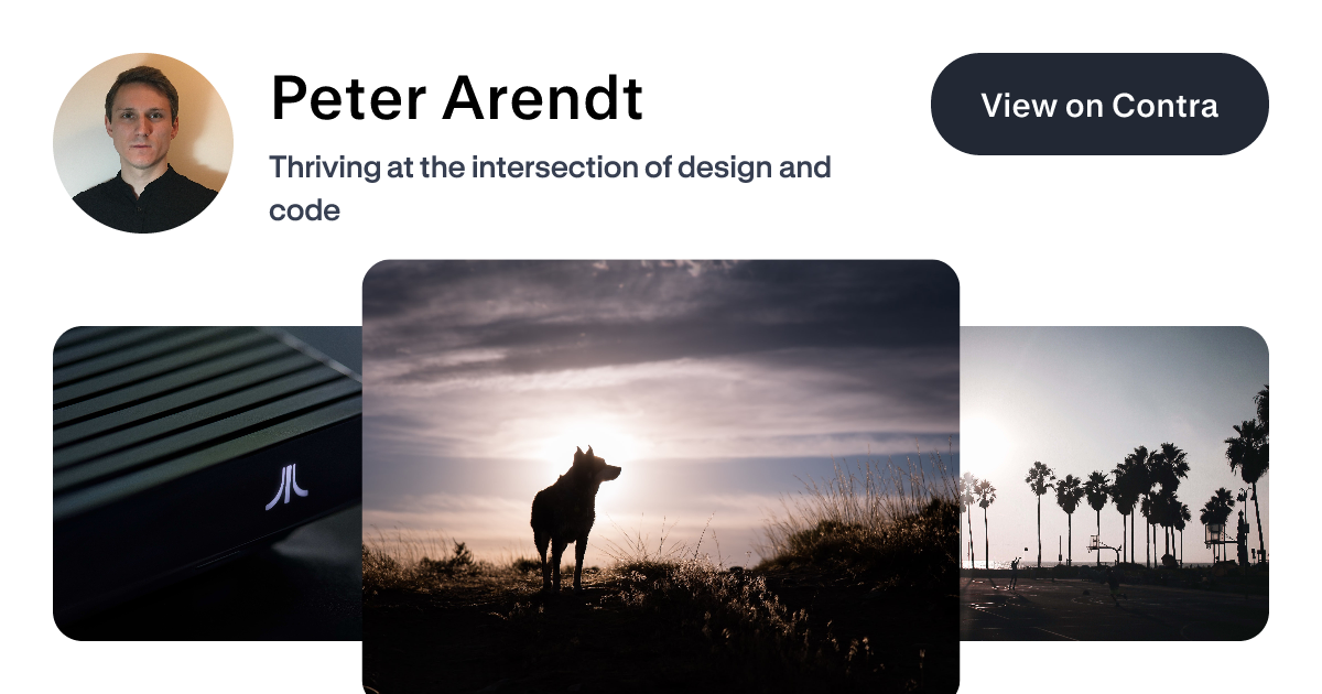 Peter Arendt - Web Developer | Contra