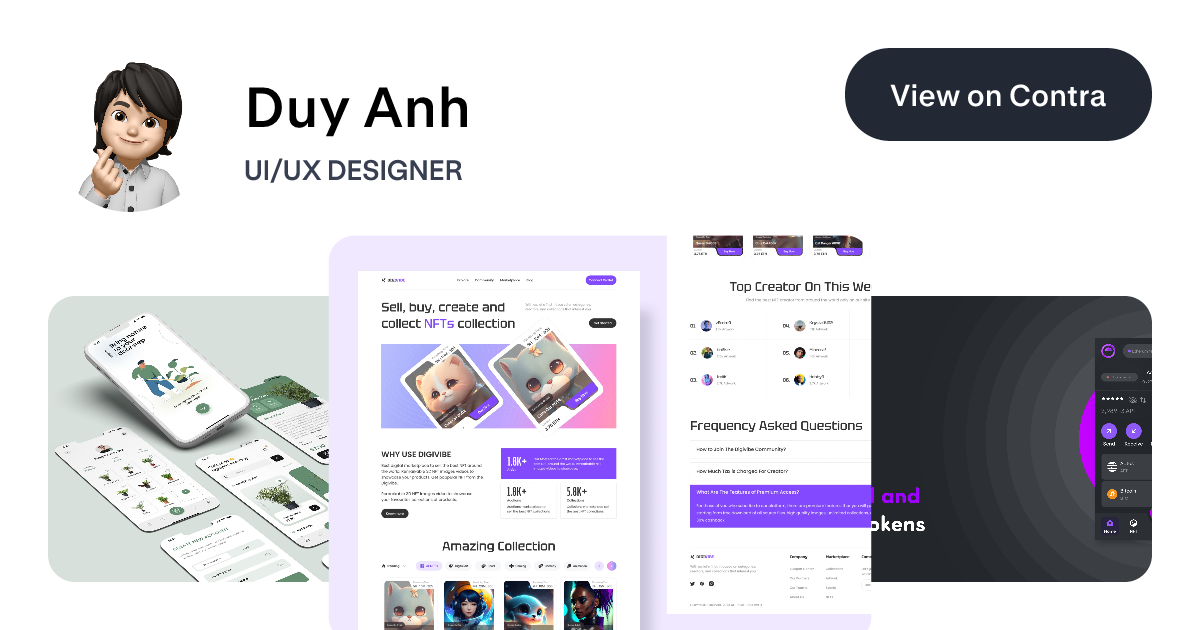 Duy Anh on Contra | UI/UX DESIGNER