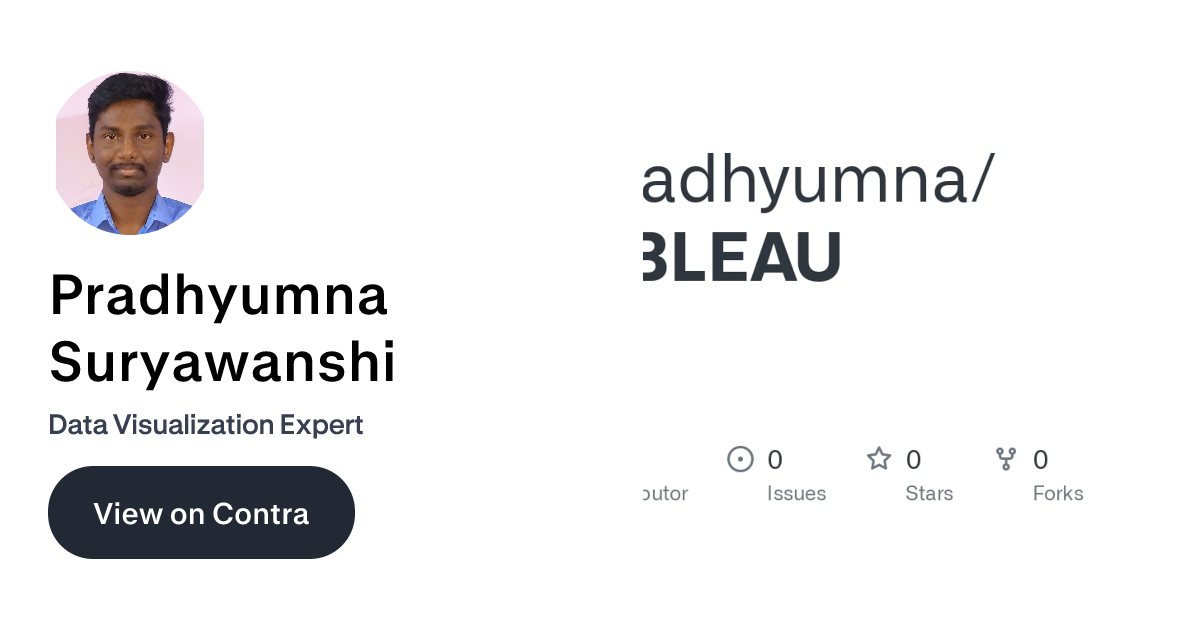 Pradhyumna Suryawanshi on Contra | Data Visualization Expert