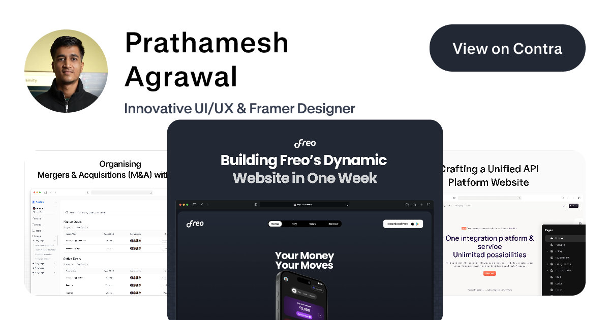 Prathamesh Agrawal on Contra