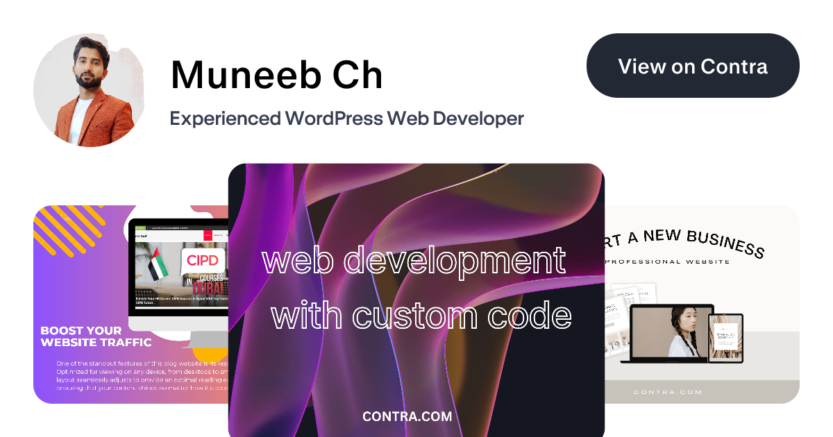 Muneeb Ch on Contra | Experienced WordPress Web Developer