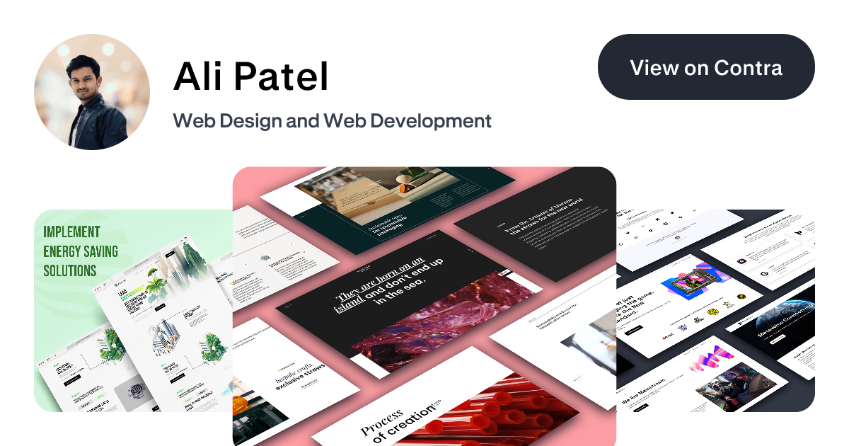 Ali Patel on Contra | Web Design and Web Development