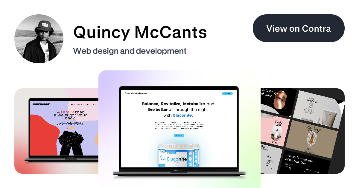 Quincy McCants on Contra | Web design and development
