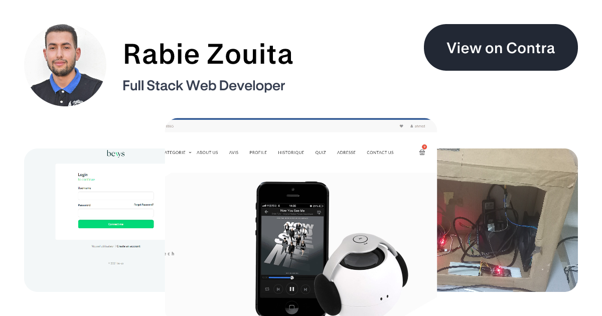 Rabie Zouita on Contra | Full Stack Web Developer