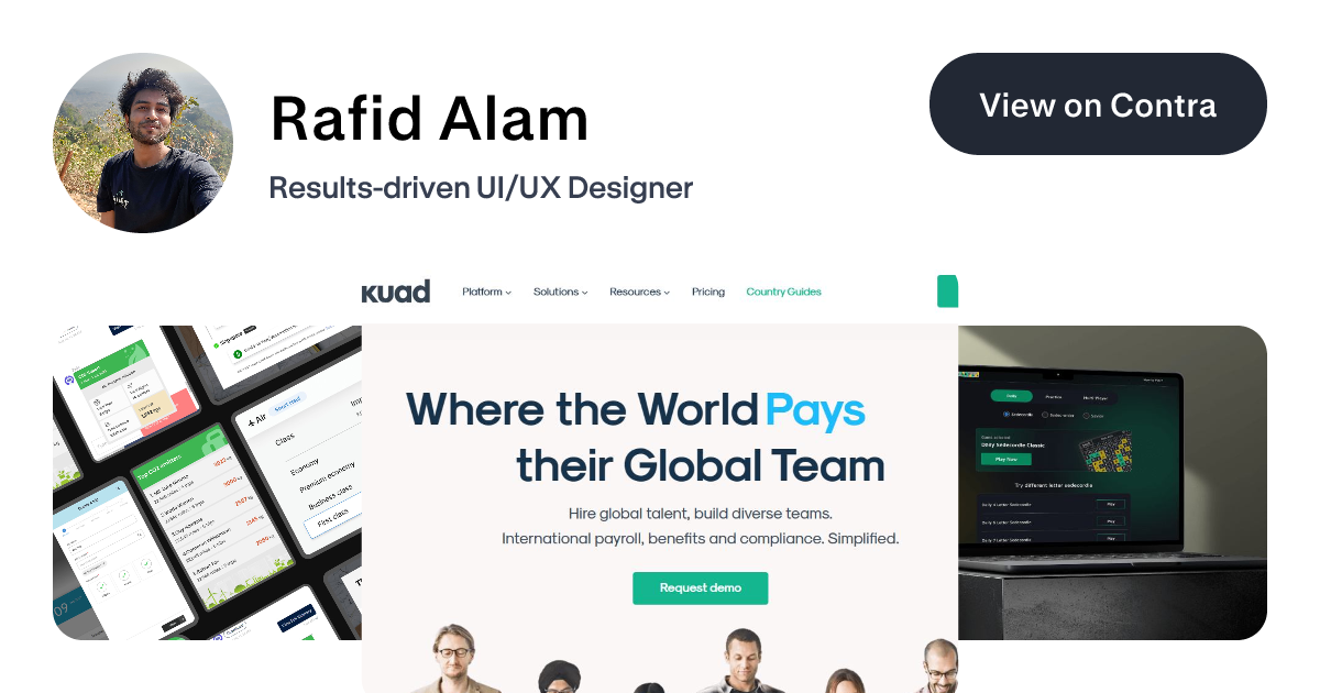 Rafid Alam on Contra | Results-driven UI/UX Designer