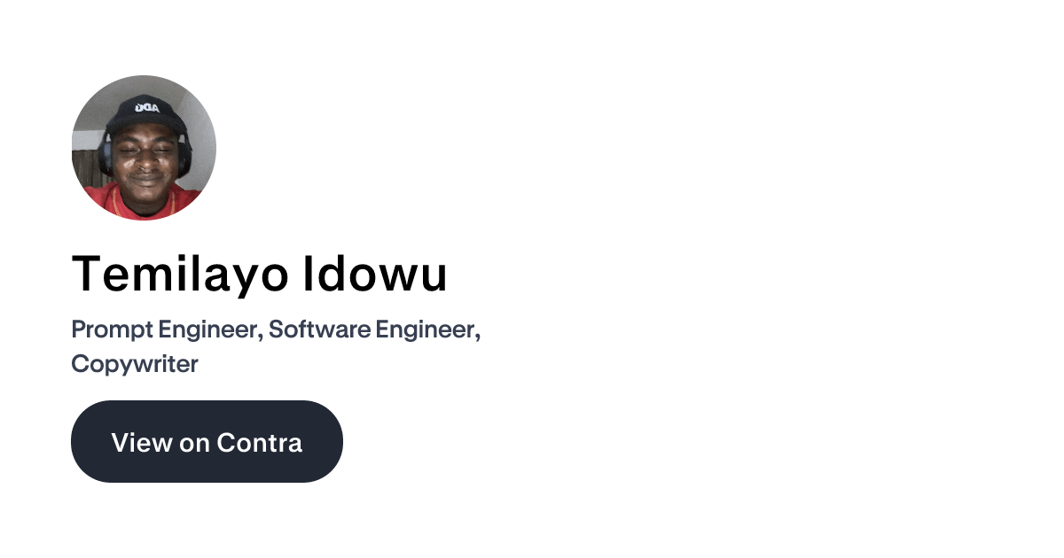 Temilayo Idowu on Contra