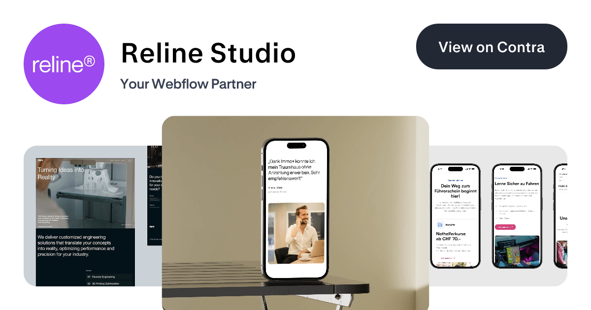 Reline Studio on Contra | Your Webflow Partner