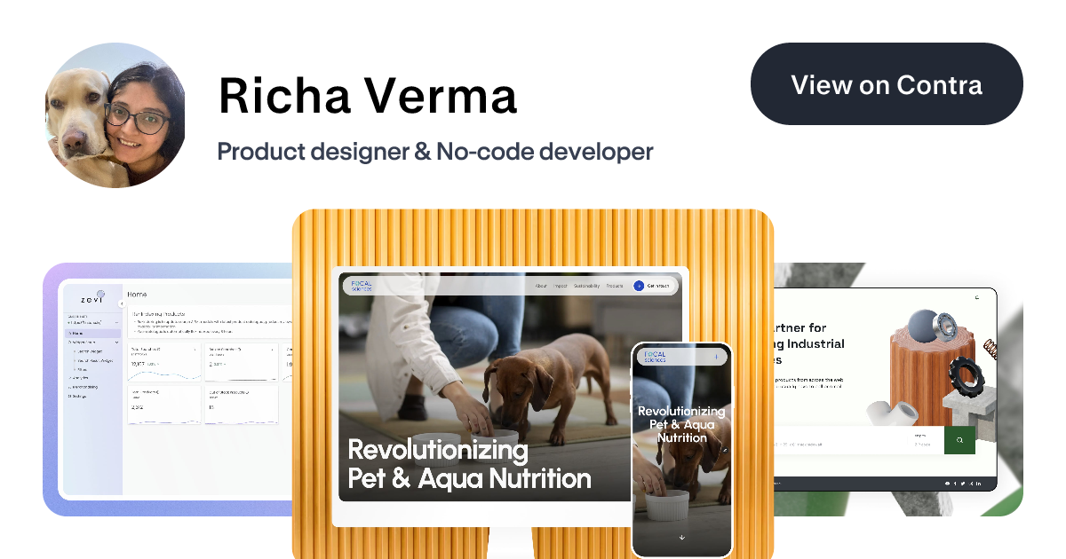 Richa verma on Contra | Product designer & No-code developer