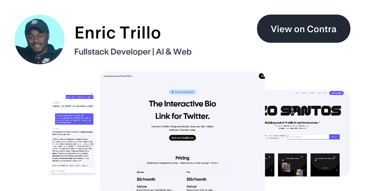 Enric Trillo on Contra | Fullstack Developer | AI & Web
