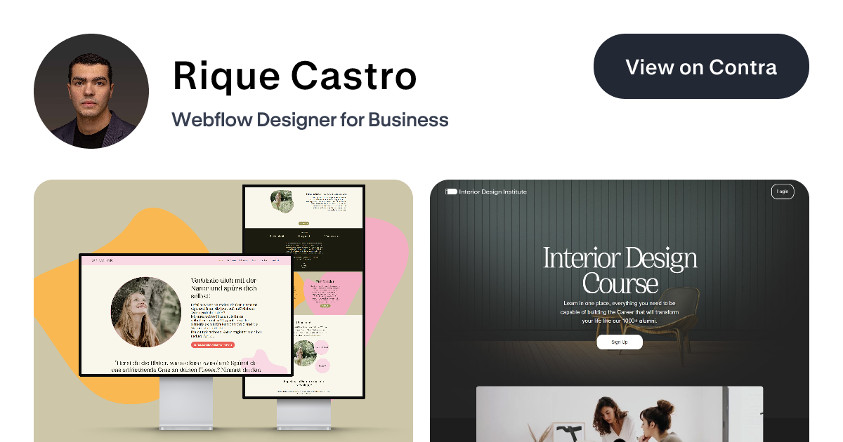 Rique Castro on Contra | Webflow Designer for Business