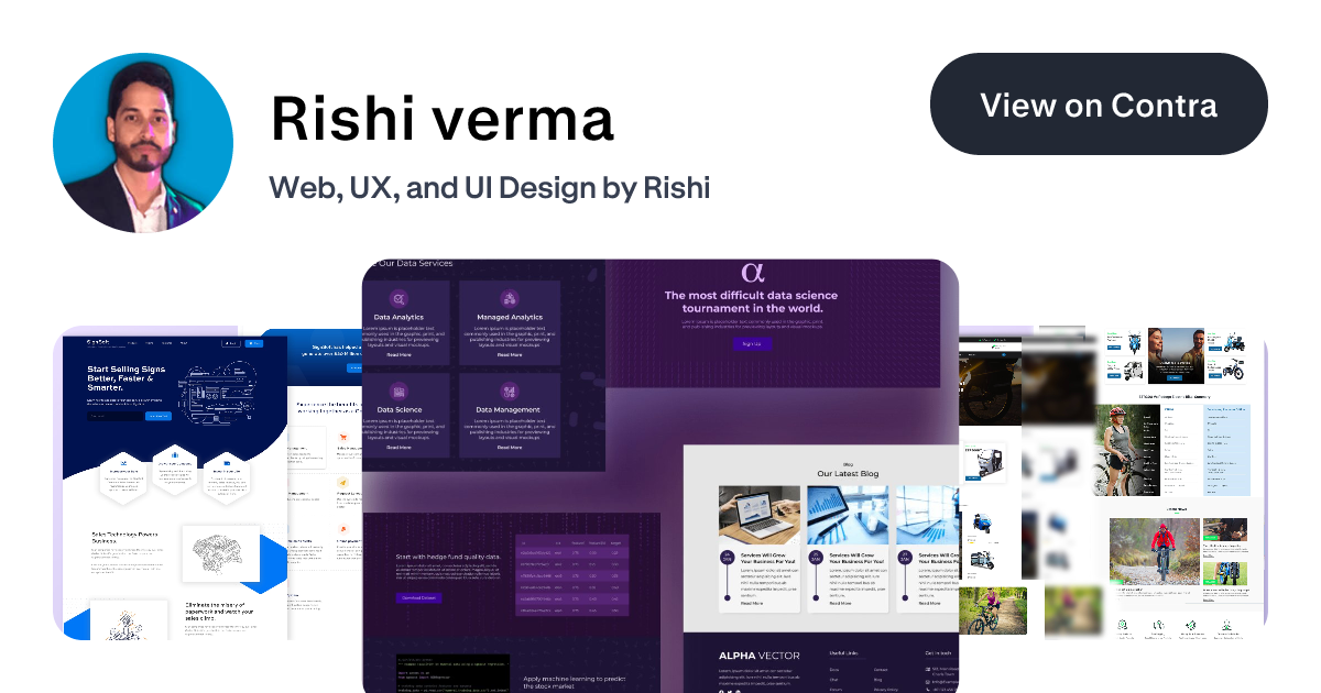 Rishi verma on Contra | Web, UX, and UI Design by Rishi