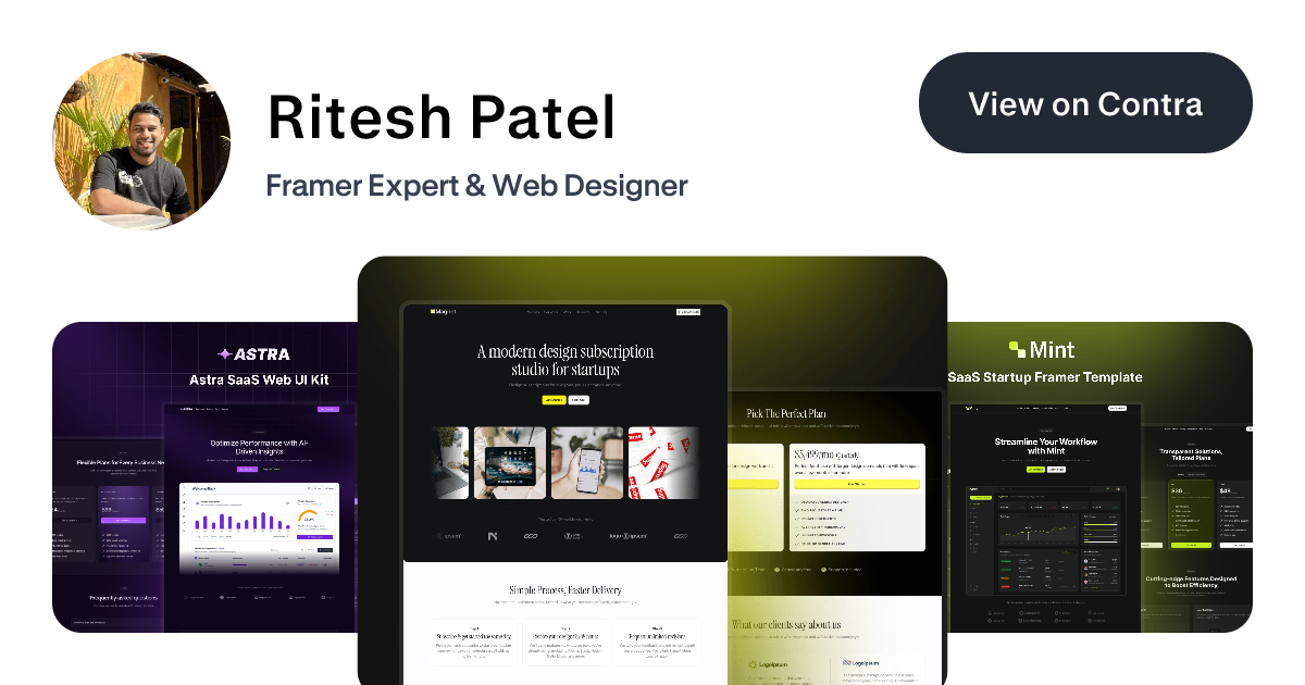 Ritesh Patel's Work | Contra