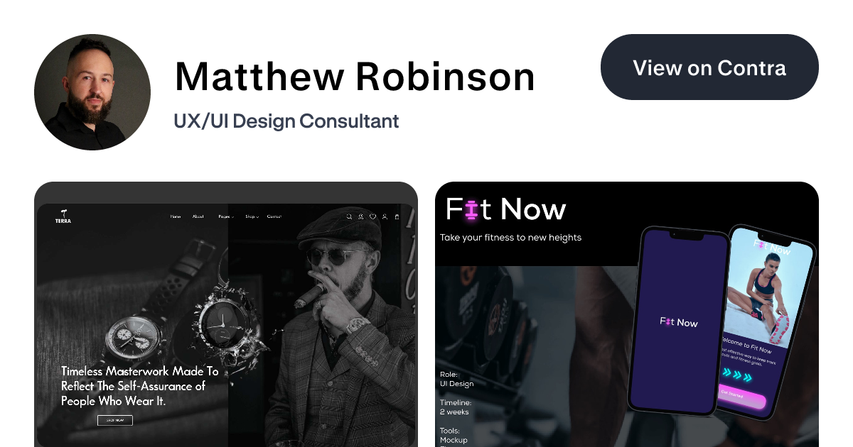 Matthew Robinson on Contra | UX/UI Design Consultant