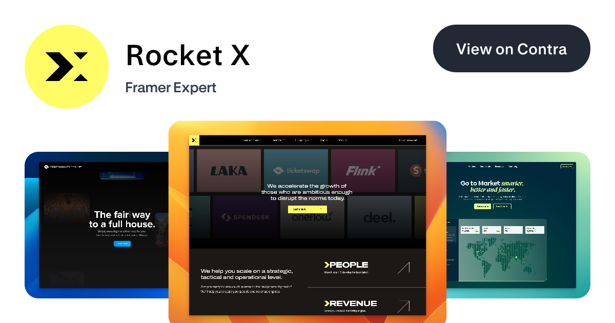 Rocket X on Contra | Framer Expert