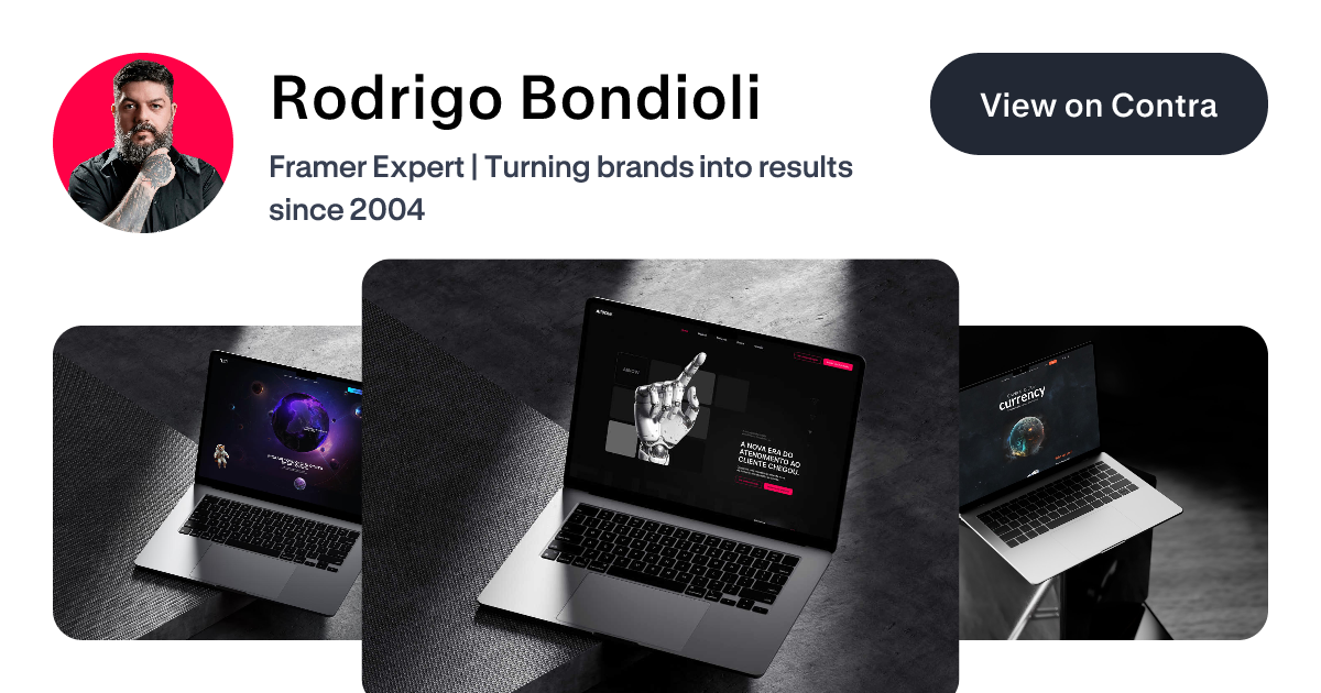 Rodrigo Bondioli on Contra | UI Designer & Framer Expert