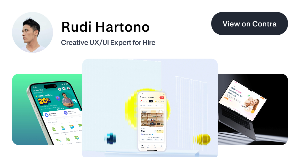 Rudi Hartono on Contra | Creative UX/UI Expert for Hire