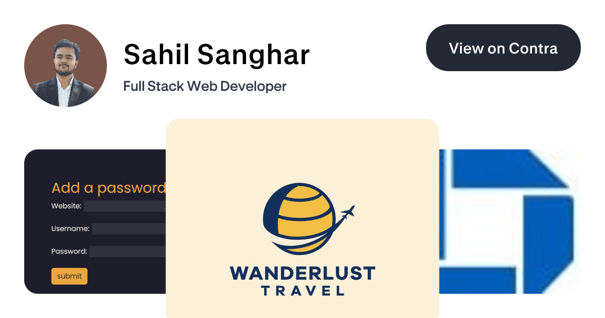 Sahil Sanghar on Contra | Full Stack Web Developer