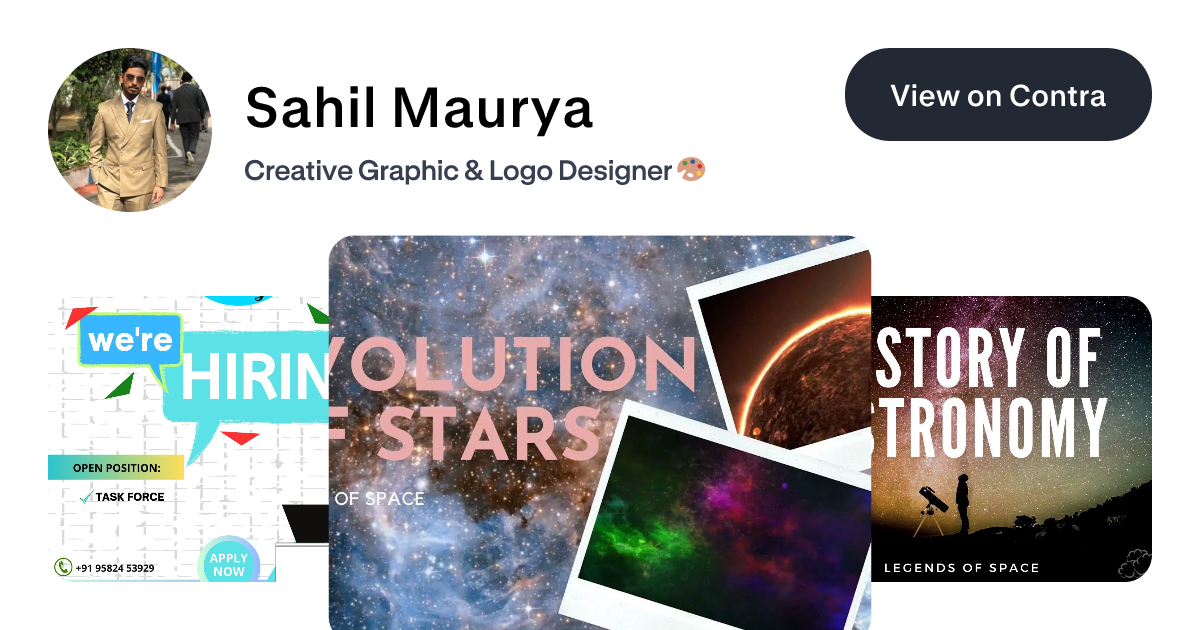 Sahil Maurya on Contra | Creative Graphic & Logo Designer 🎨