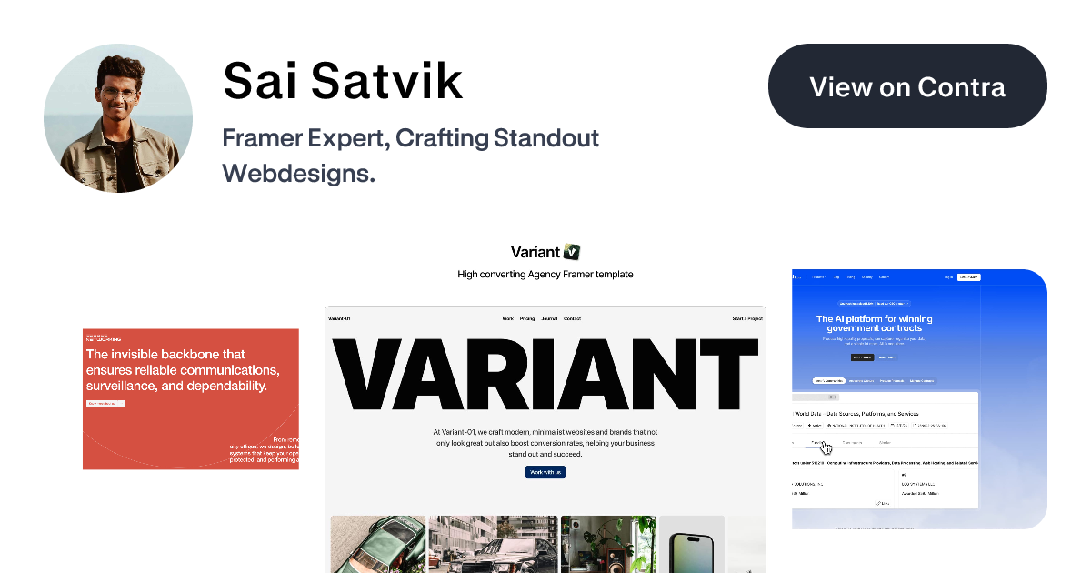 Sai Satvik's Work | Contra