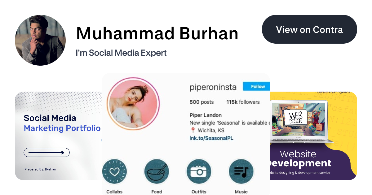 Muhammad Burhan on Contra | I'm Social Media Expert