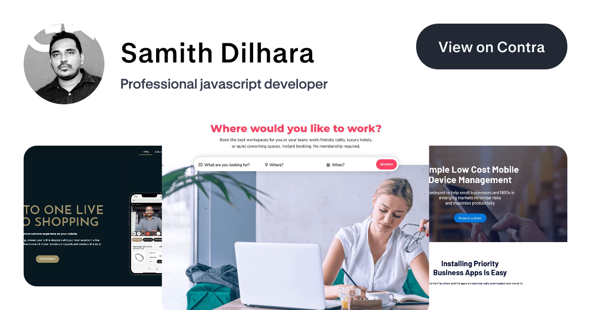 Samith Dilhara on Contra | Professional javascript developer