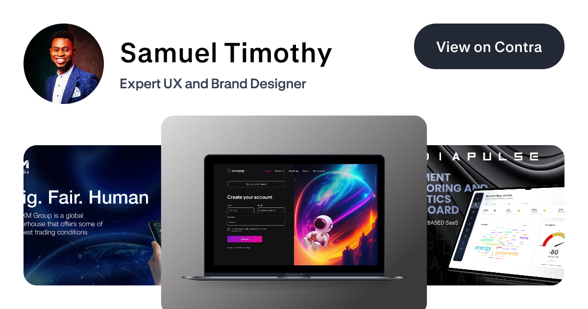 Samuel Timothy on Contra | Expert UX and Brand Designer