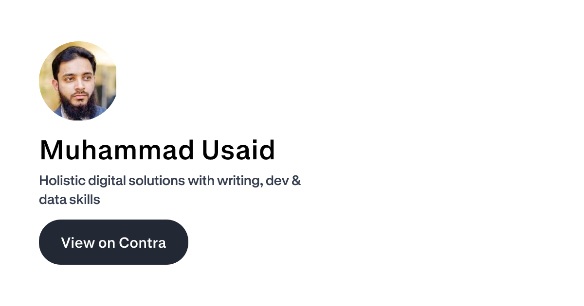 Muhammad Usaid on Contra