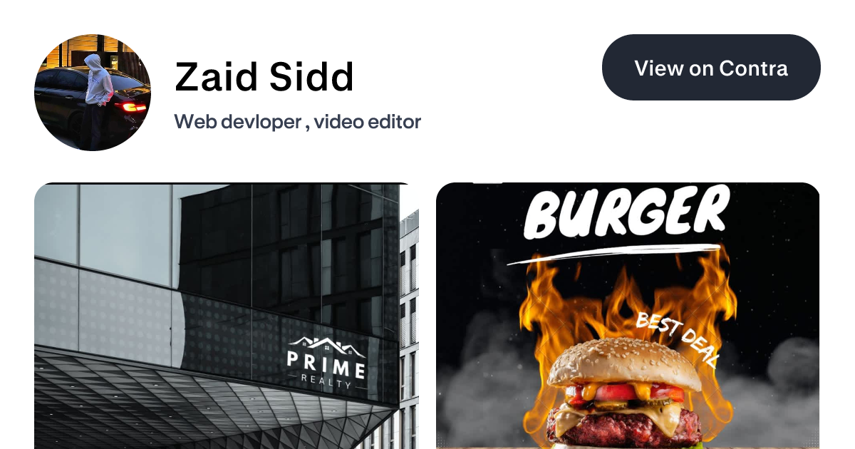 Zaid Sidd on Contra | Web devloper , video editor