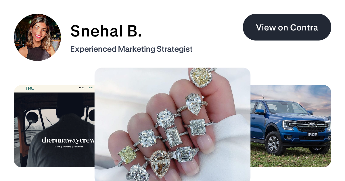 Snehal B. on Contra | Experienced Marketing Strategist