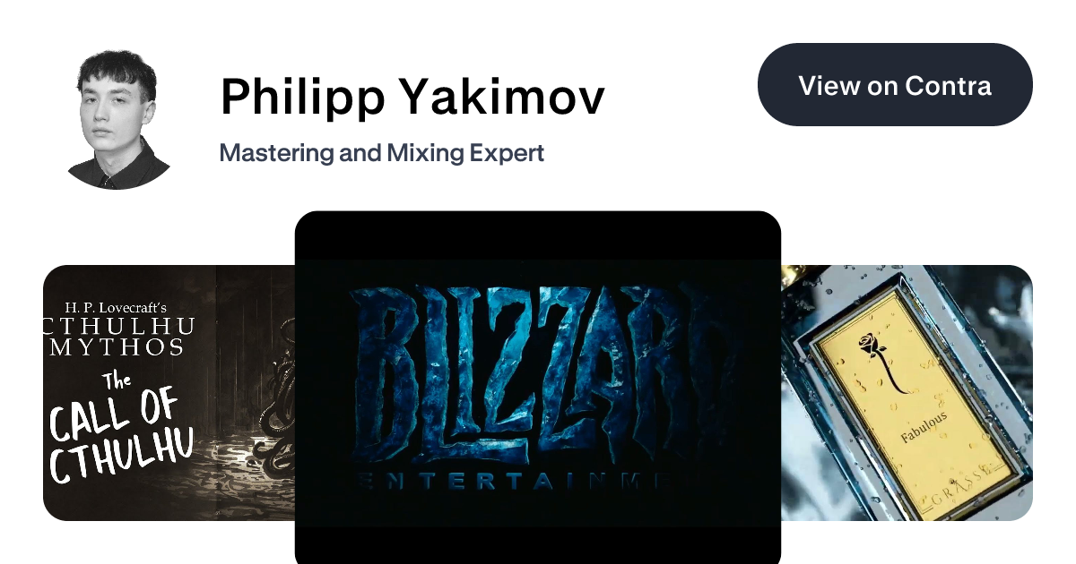 Philipp Yakimov on Contra | Mastering and Mixing Expert