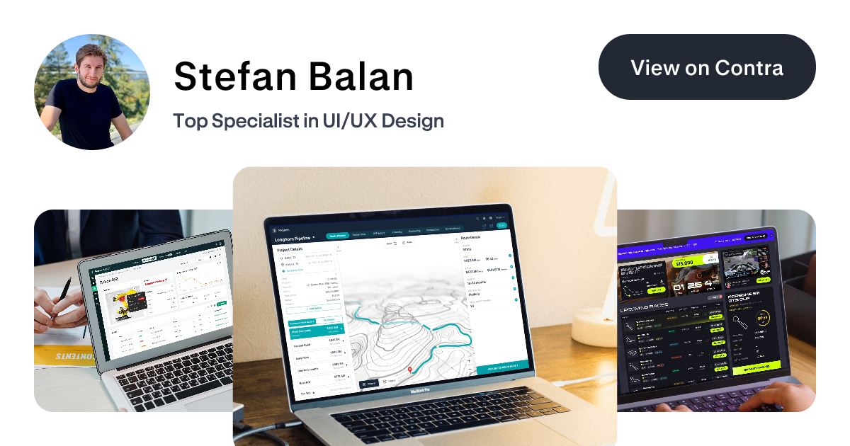 Stefan Balan on Contra | Top Specialist in UI/UX Design