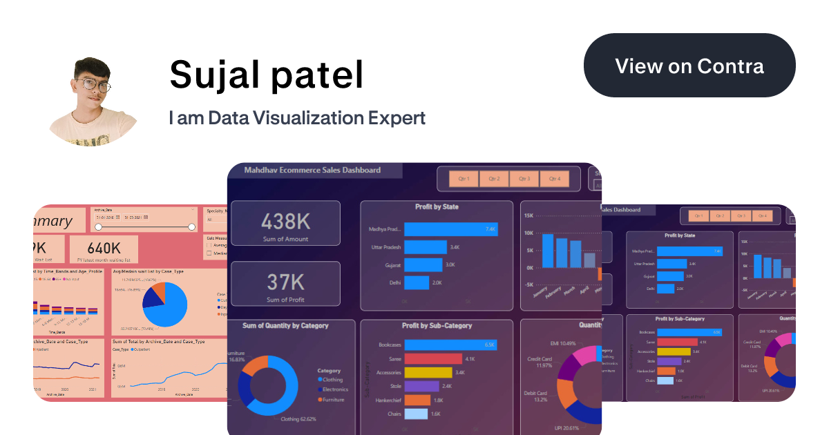 Sujal patel on Contra | I am Data Visualization Expert