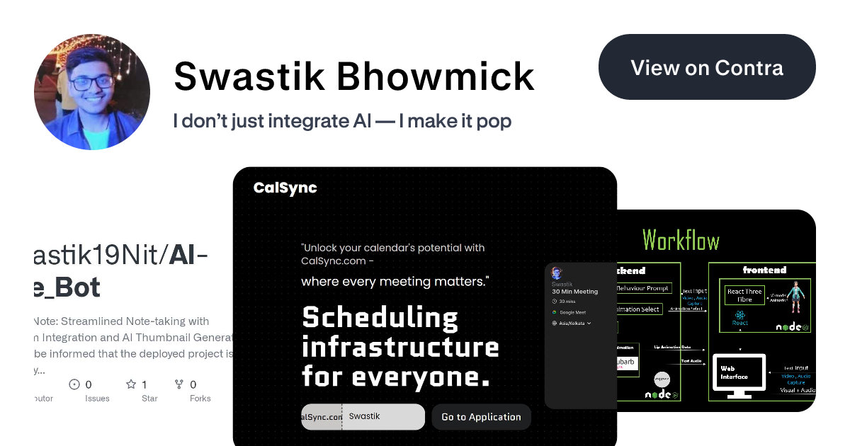 Swastik Bhowmick - Web Developer | Contra