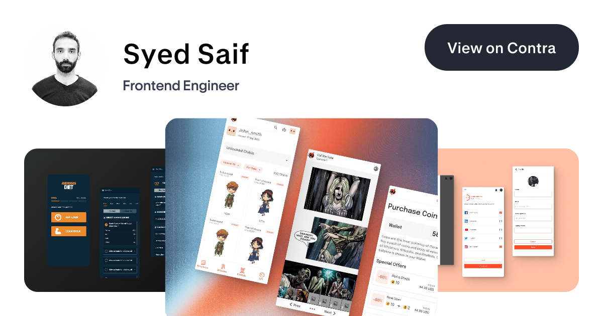 Syed Saif on Contra | Frontend Engineer