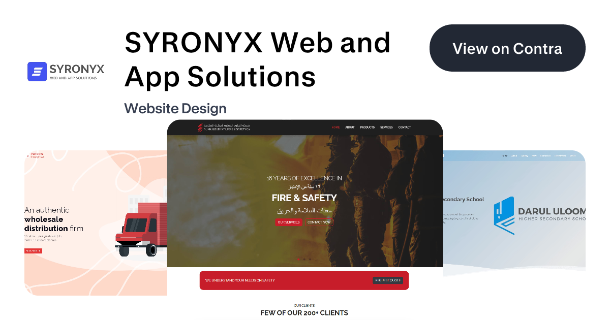 SYRONYX Web and App Solutions on Contra | Website Design